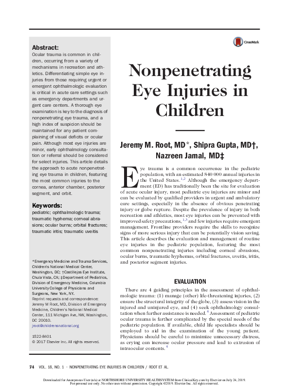 (PDF) Nonpenetrating Eye Injuries in Children