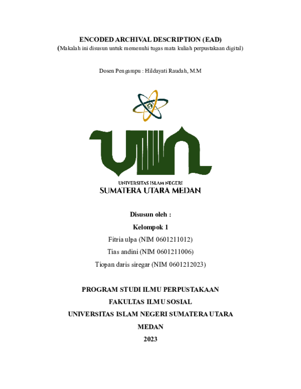 (PDF) ENCODED ARCHIVAL DESCRIPTION EAD