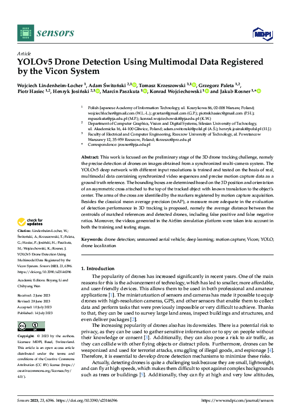 (PDF) YOLOv5 Drone Detection Using Multimodal Data Registered by the ...