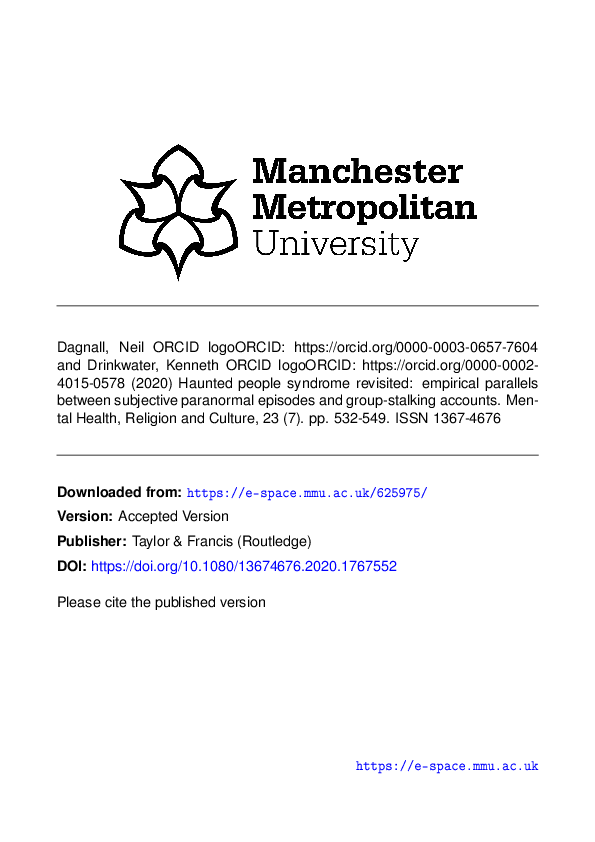 (PDF) Haunted people syndrome revisited: empirical parallels between ...