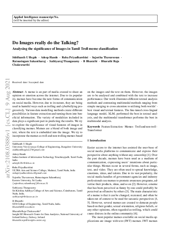 (PDF) Do Images really do the Talking? Analysing the significance of ...