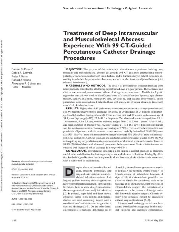 (PDF) Treatment of Deep Intramuscular and Musculoskeletal Abscess ...