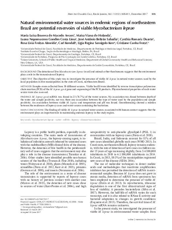 (PDF) Natural environmental water sources in endemic regions of ...