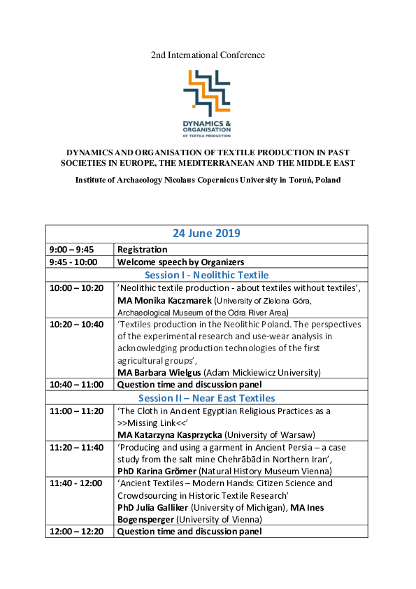 (PDF) Neolithic textile production - about textiles without textiles ...