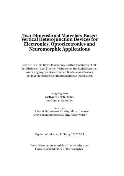 (PDF) Two dimensional materials-based vertical heterojunction devices ...