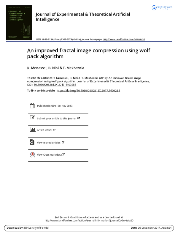Pdf An Improved Fractal Image Compression Using Wolf Pack Algorithm
