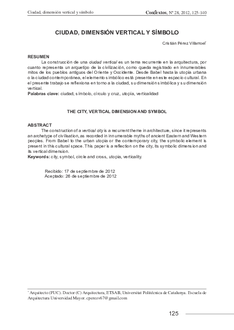 (PDF) Ciudad, dimensión vertical y símbolo