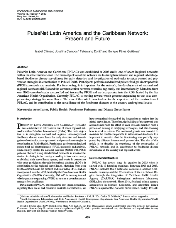 (PDF) PulseNet Latin America and the Caribbean Network: Present and Future