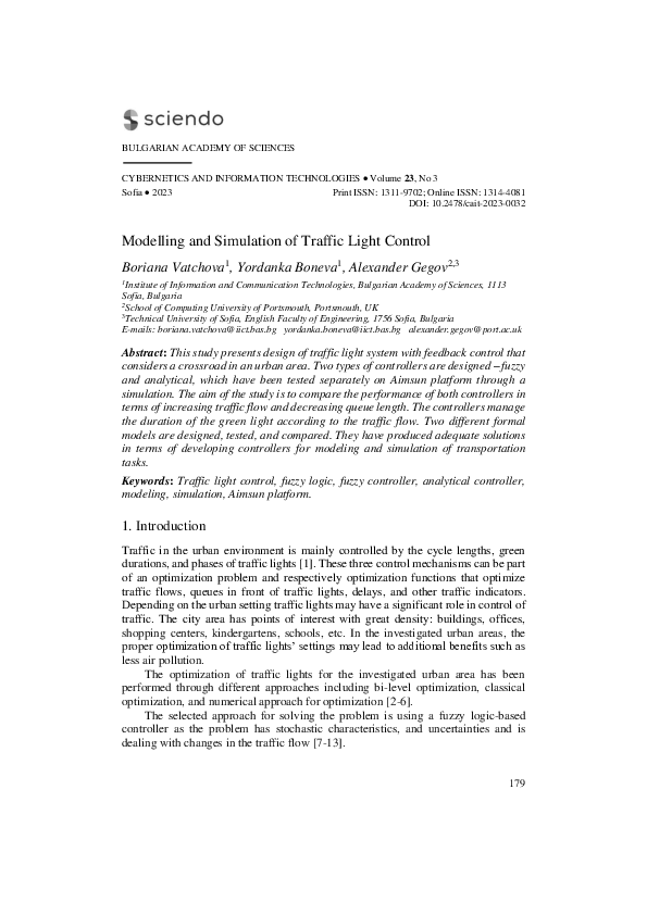 Pdf Modelling And Simulation Of Traffic Light Control