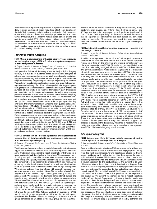 (PDF) (458) Using a perioperative enhanced recovery care pathway for ...