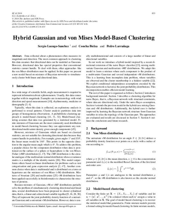 (PDF) Hybrid Gaussian and von Mises Model-Based Clustering