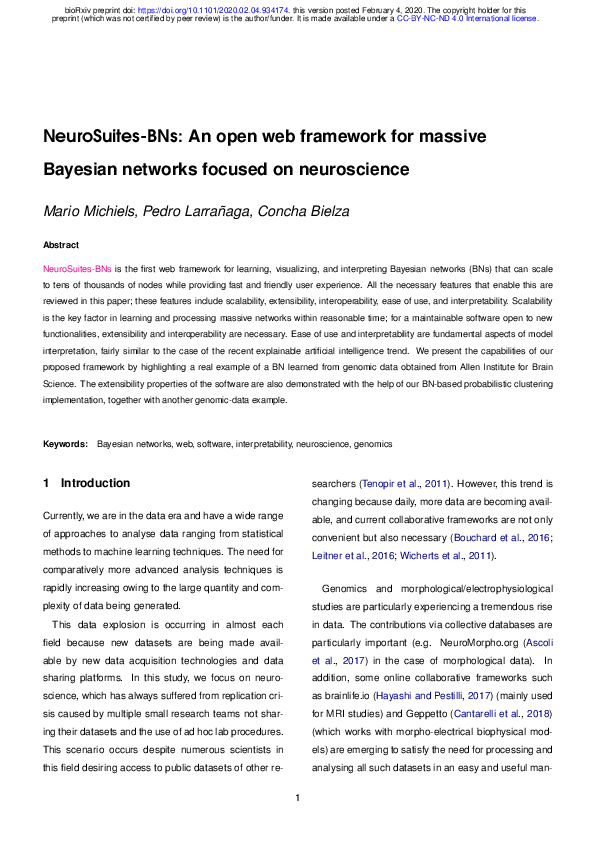 (PDF) NeuroSuites-BNs: An open web framework for massive Bayesian ...