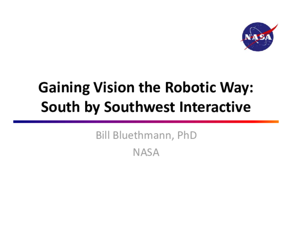 (PDF) Gaining Vision the Robotic Way: South by Southwest Interactive