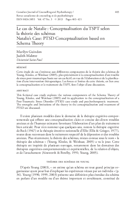 (PDF) Natalie’s Case: PTSD Conceptualization based on Schema Theory
