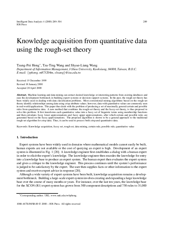 (PDF) Knowledge acquisition from quantitative data using the rough-set ...