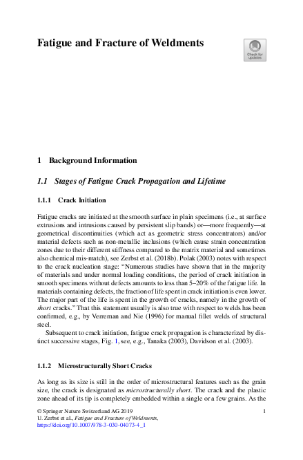(PDF) Fatigue and Fracture of Weldments: The IBESS Approach for the Determination of the Fatigue ...