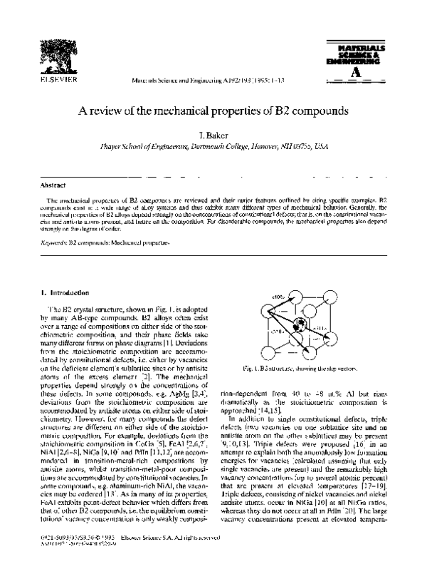 (PDF) A review of the mechanical properties of B2 compounds