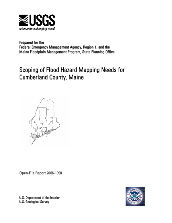 (PDF) Scoping of flood hazard mapping needs for Cumberland County, Maine