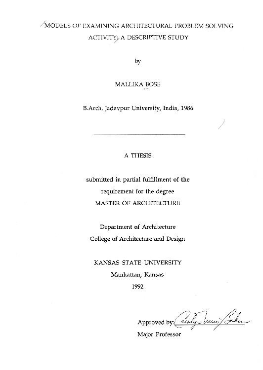 (PDF) Models of examining architectural problem solving activity : / a ...