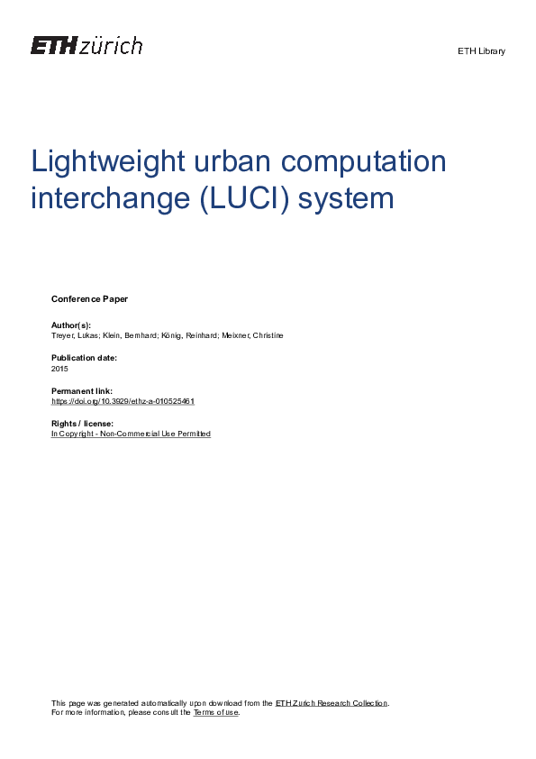 (PDF) Lightweight urban computation interchange (LUCI) system