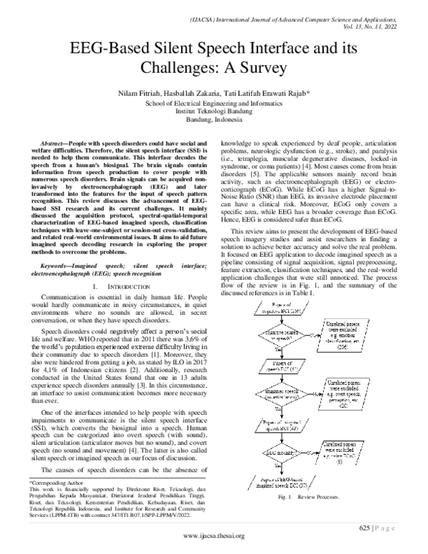 (PDF) EEG-Based Silent Speech Interface and its Challenges: A Survey