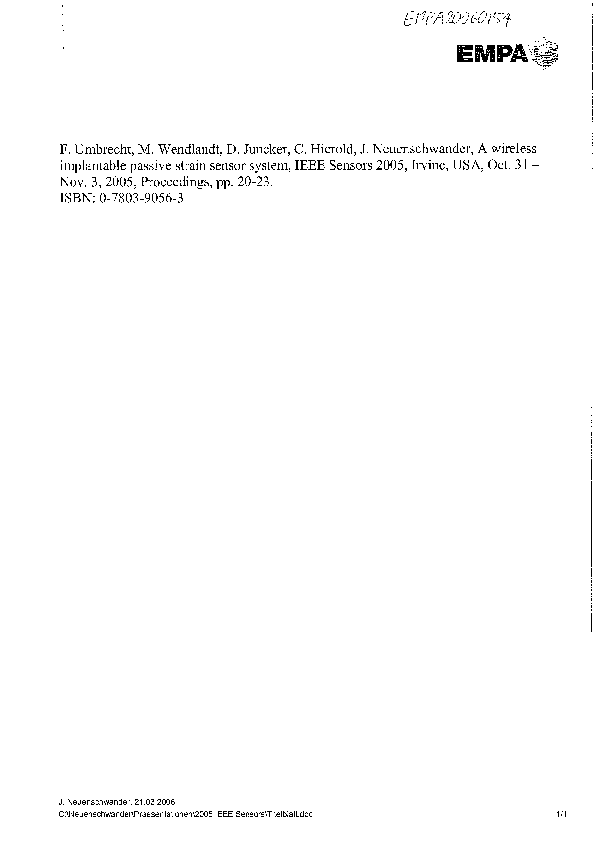 (PDF) A Wireless Implantable Passive Strain Sensor System