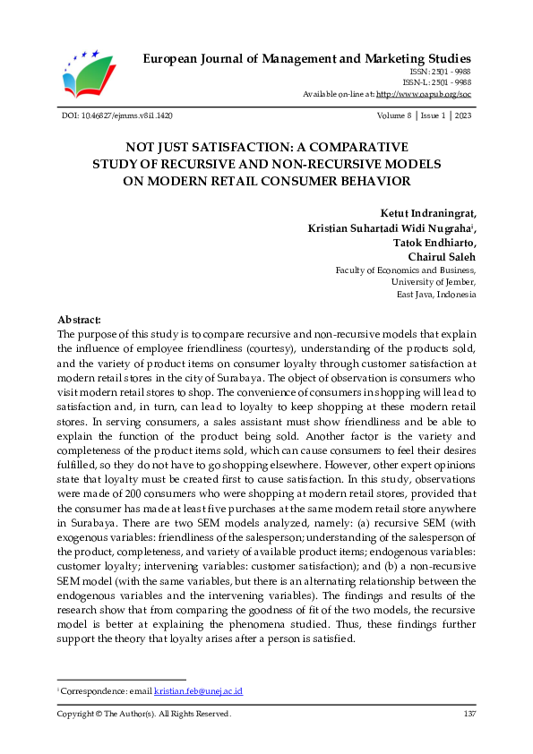(PDF) Not Just Satisfaction: A Comparative Study of Recursive and Non ...
