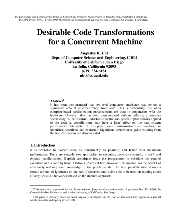 (PDF) Hardware Extraction of Low-Level Concurrency from Serial Instruction Streams