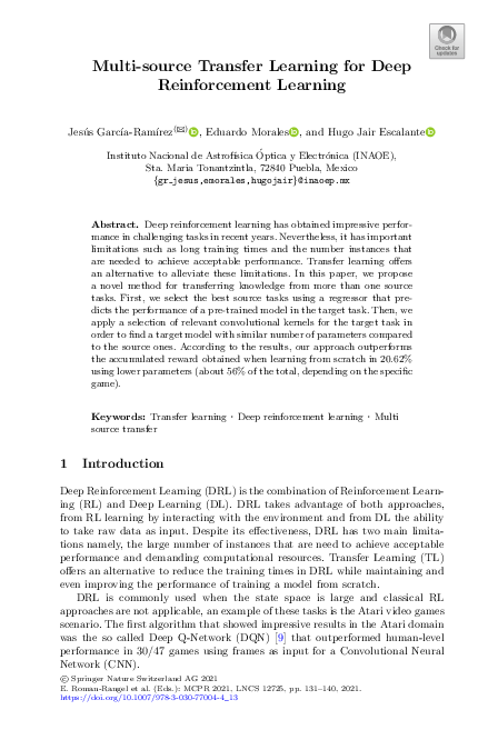 (PDF) Multi-source Transfer Learning for Deep Reinforcement Learning