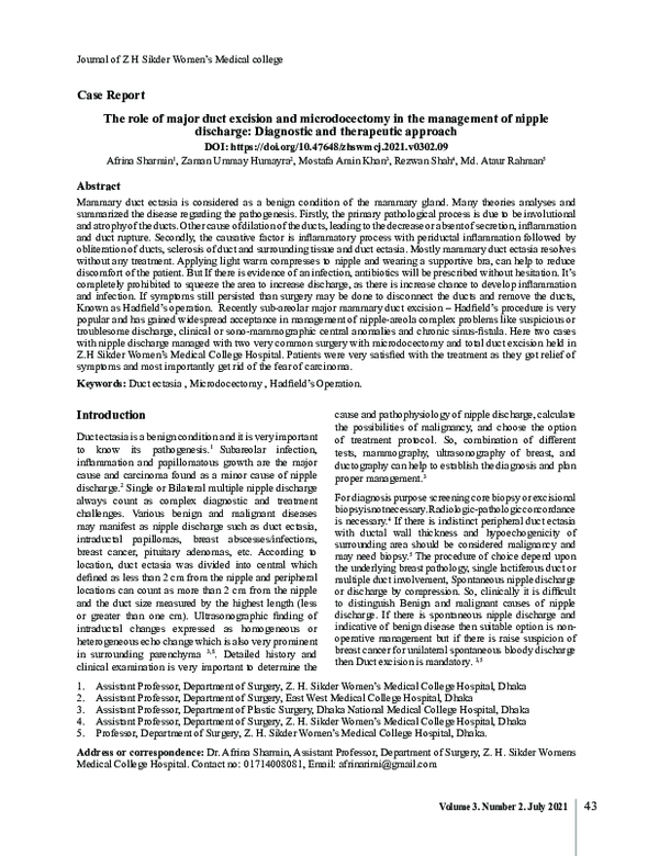 (PDF) The role of major duct excision and microdocectomy in the ...