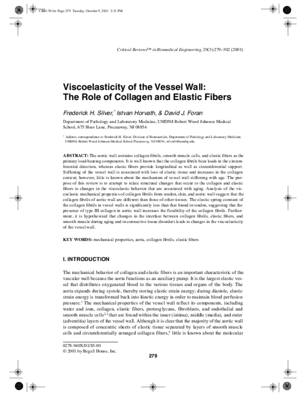 (PDF) Viscoelasticity of the Vessel Wall: The Role of Collagen and Elastic Fibers
