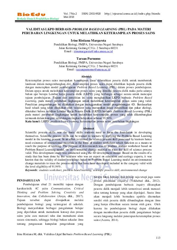 (PDF) Validitas LKPD Berbasis Problem Based Learning (PBL) Pada Materi ...
