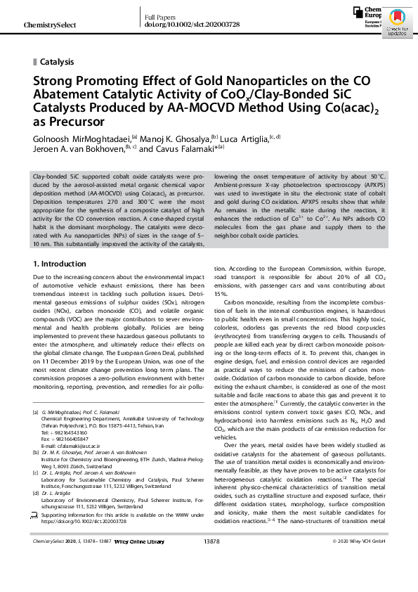 (PDF) Strong Promoting Effect of Gold Nanoparticles on the CO Abatement ...