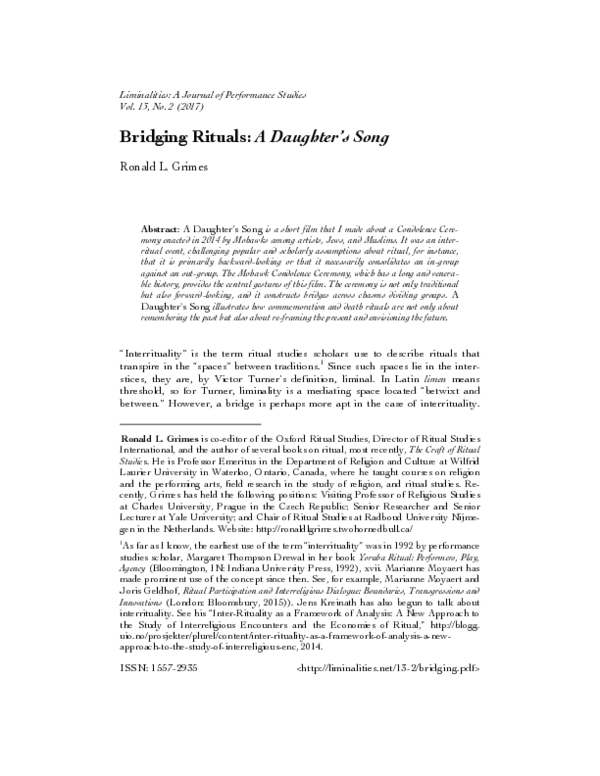 (PDF) Bridging Rituals: A Daughter's Song