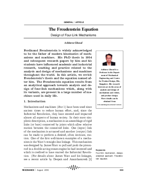 (PDF) The Freudenstein equation