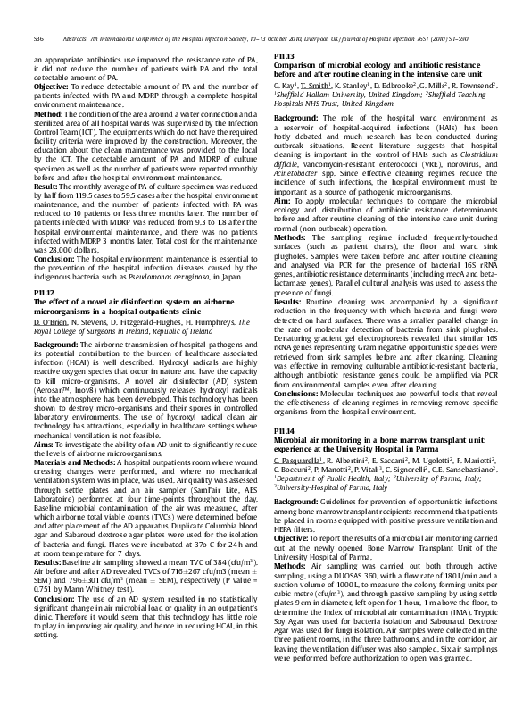 (PDF) P11.14 Microbial air monitoring in a bone marrow transplant unit ...