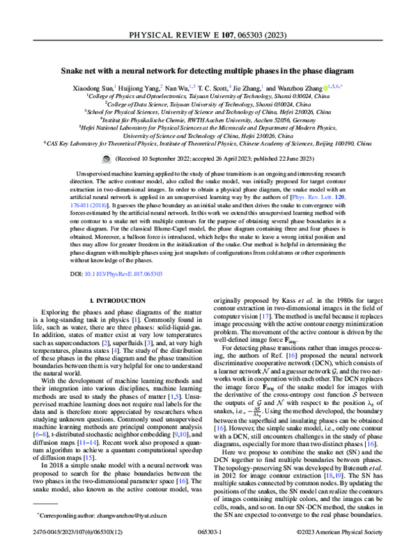 (PDF) Snake net with a neural network for detecting multiple phases in the phase diagram