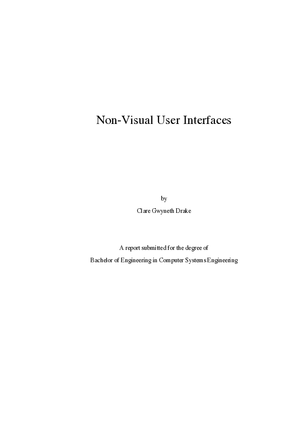 (PDF) Enhanced Non-Visual Interfaces for Improved Computer Access