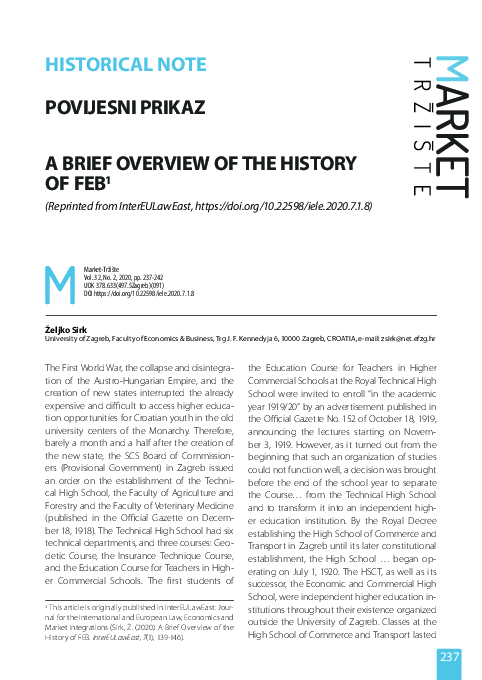 (PDF) Historical note: A Brief Overview of the History of FEB