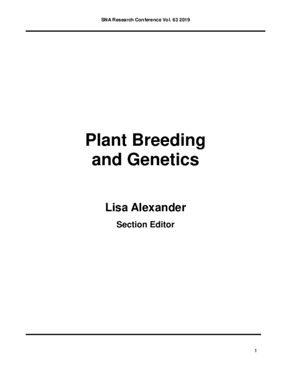 (PDF) Plant Breeding and Genetics