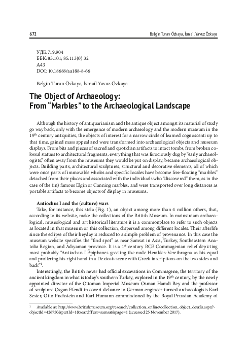 (PDF) The Object of Archaeology: From “Marbles” to the Archaeological ...