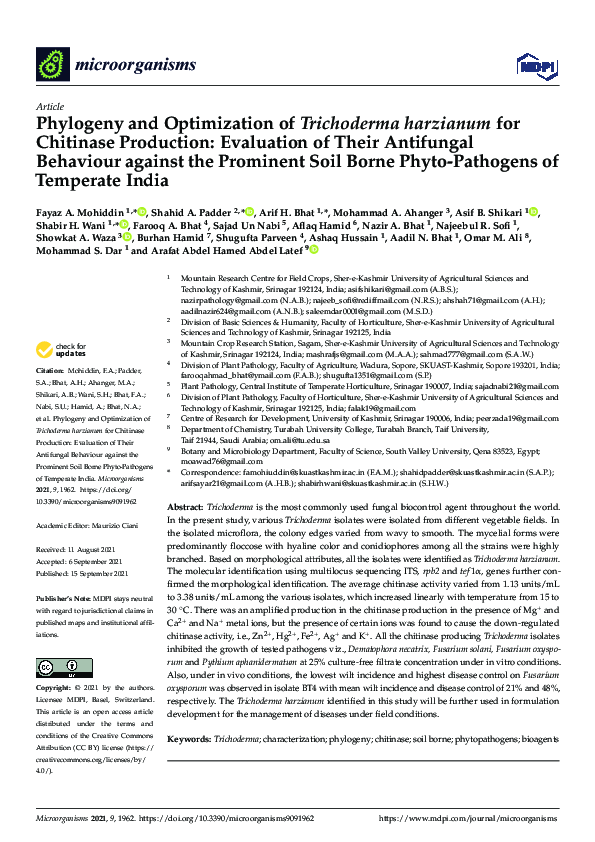 (PDF) Phylogeny and Optimization of Trichoderma harzianum for Chitinase ...