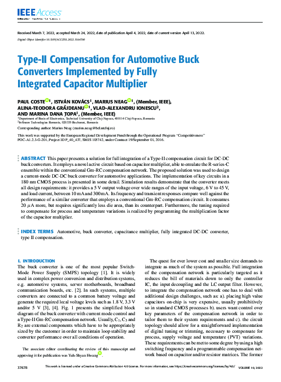 (PDF) Type-II Compensation for Automotive Buck Converters Implemented ...