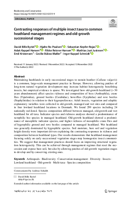 (PDF) Contrasting responses of multiple insect taxa to common heathland ...
