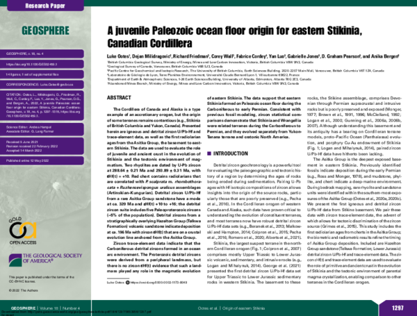 (PDF) A juvenile Paleozoic ocean floor origin for eastern Stikinia ...