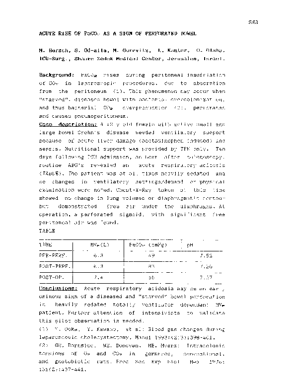 (PDF) Acute rise of PaCO2 as a sign of perforated bowel