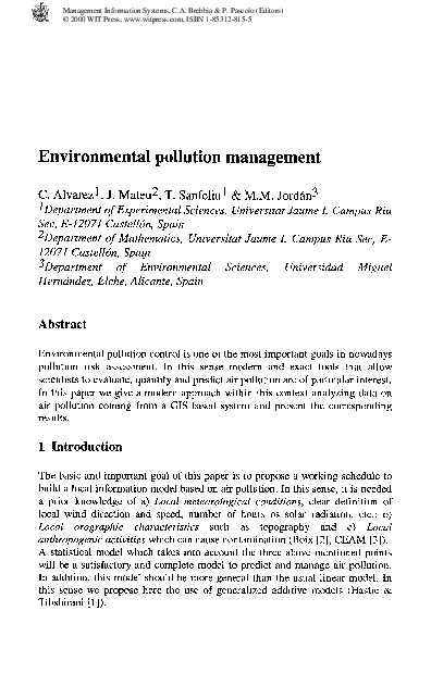 (PDF) Environmental Pollution Management