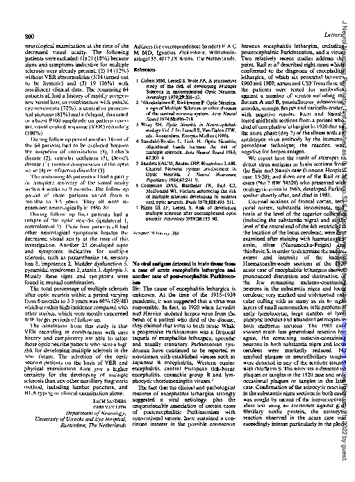 (PDF) No viral antigens detected in brain tissue from a case of acute ...