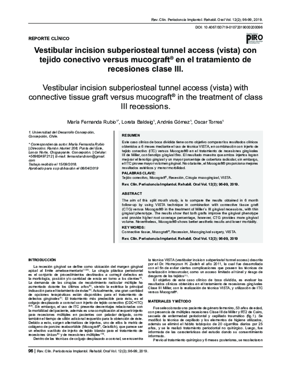 (PDF) Vestibular incision subperiosteal tunnel access technique with ...