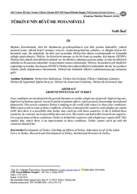 (PDF) Growth Potential of Turkey